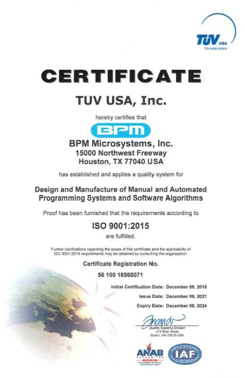 Quality at BPM Microsystems